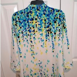 Alia | Tops | Nwt Womens Alia Top W34 Sleeves Size 6w White Blue Yellow ...